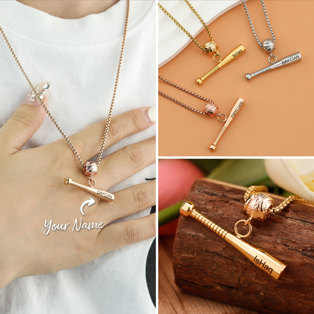 Personalized Baseball Champion Name Necklace – My Craft Jewelry